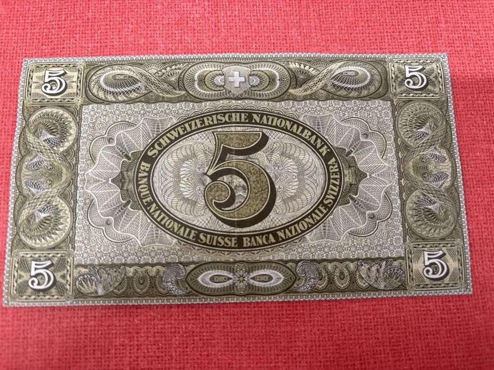 Schweizer 5-Franken-Note, seltener Jahrgang 1946 UNZ TOP (Neu (gemäss ...