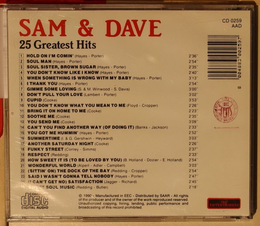Sam & Dave – 25 Greatest Hits (Gebraucht) in Luzern für CHF 0.9 – mit ...
