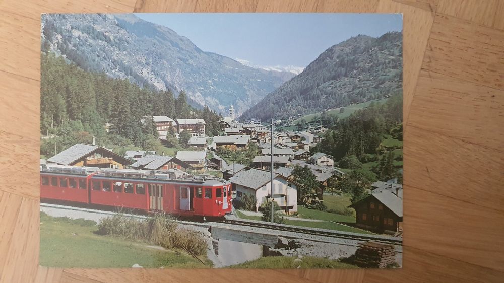 AK St.Niklaus VS, Brig-Visp-Zermattbahn, gelaufen 1985 | Kaufen auf Ricardo