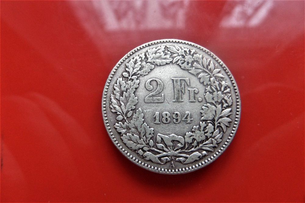 Alter CH- 2 Fränkler 1894 SILBER Münze (Gebraucht) in Glis für CHF 11 – mit Lieferung auf ...