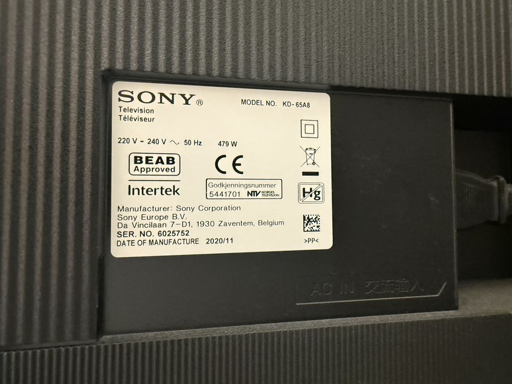 Sony OLED TV 65 Zoll (Gebraucht) in Nidau für CHF 500 – nur Abholung ...