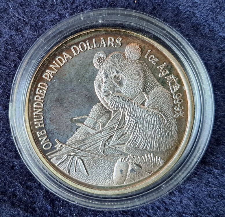 1 Unze Silber 100 Panda-Dollars 1989 (Neu (gemäss Beschreibung)) in ...