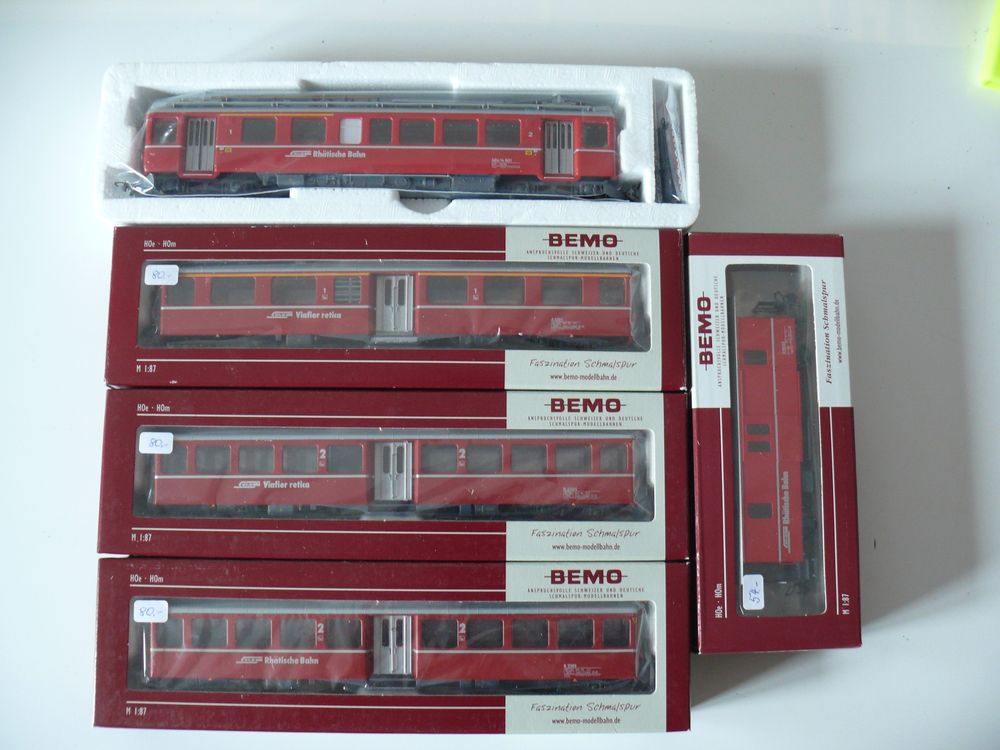 Bemo HOm: RhB Fliegender Rhätier, TW plus 4 Wagen (Neu und ...