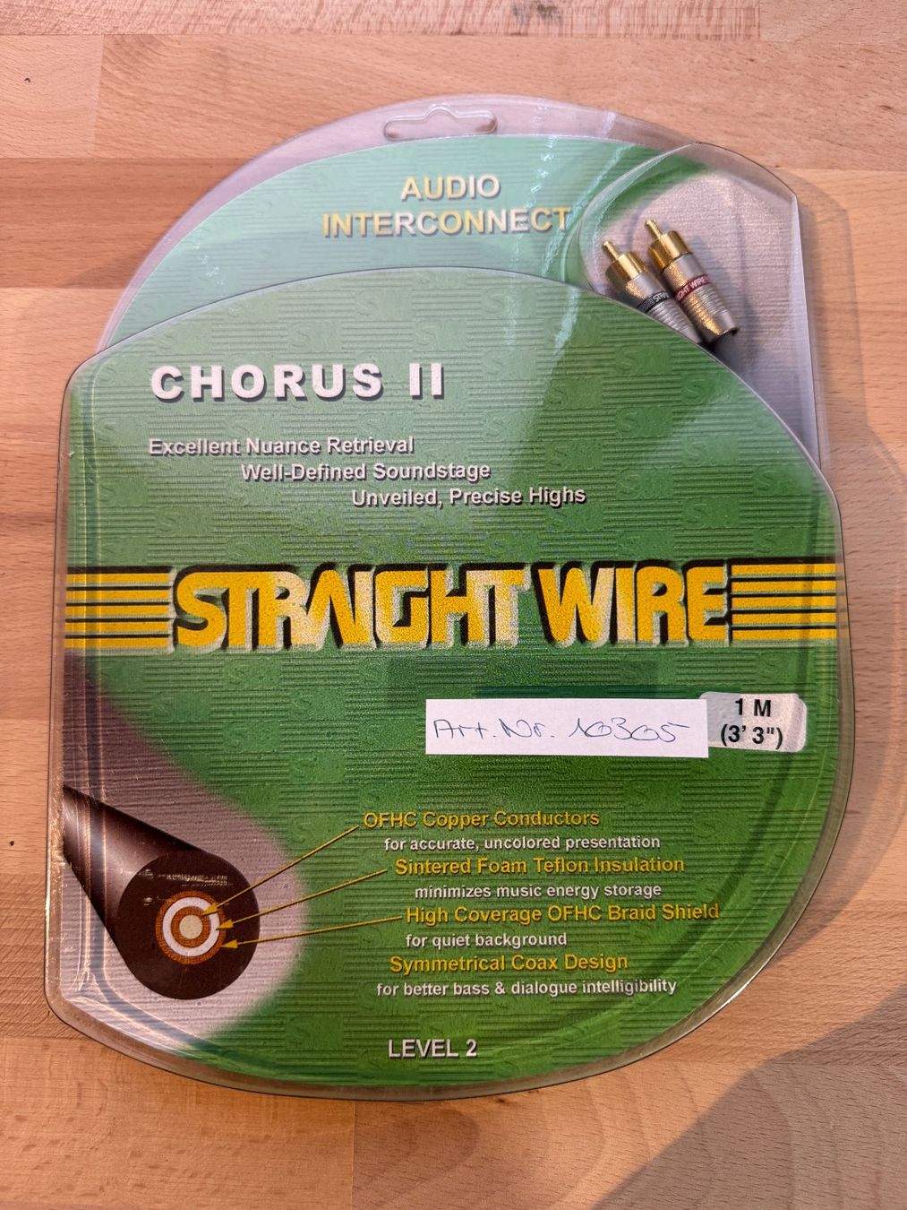Straight Wire Chorus II Stereo Cinch Kabel 1m (Neu und originalverpackt ...