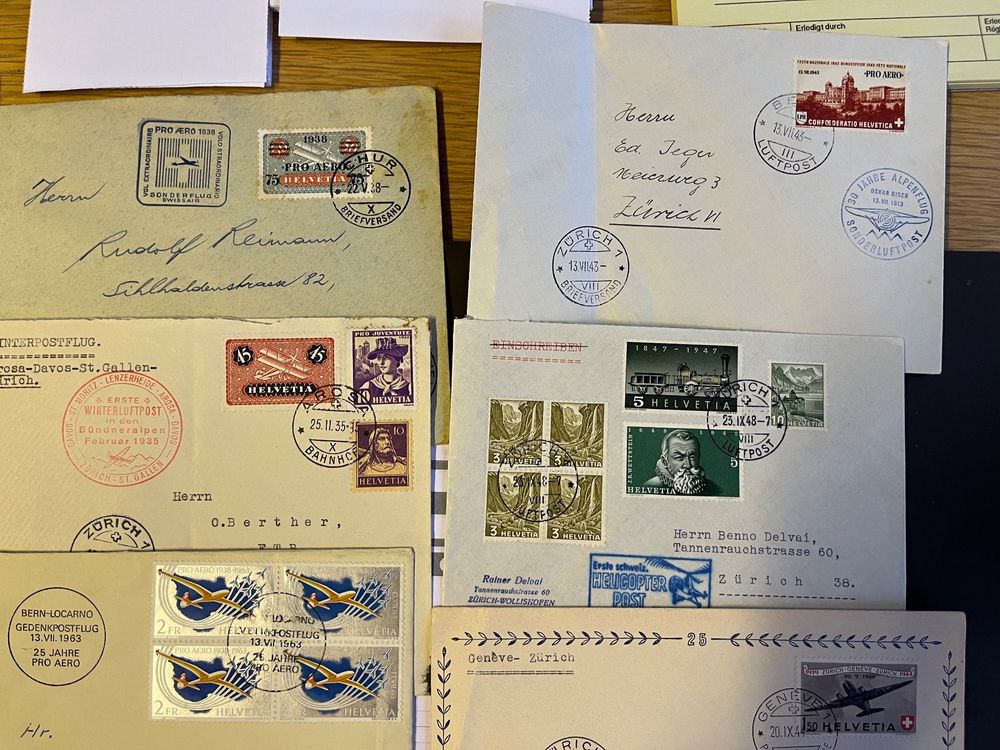 63 Schweizer Flugpost Belege ab Alt (Gebraucht) in Murgenthal für CHF 35 – mit Lieferung auf ...
