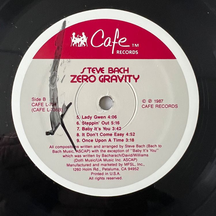 Steve Bach - Zero Gravity / Audiophile MFSL 1991 (Gebraucht) in Gais ...