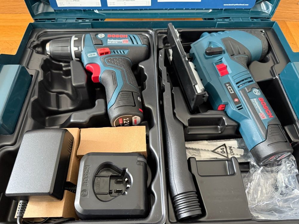 Bosch Profi Schrauber GSR 12V-15 Akku Stichsäge GST 12V-70 (Neu und ...