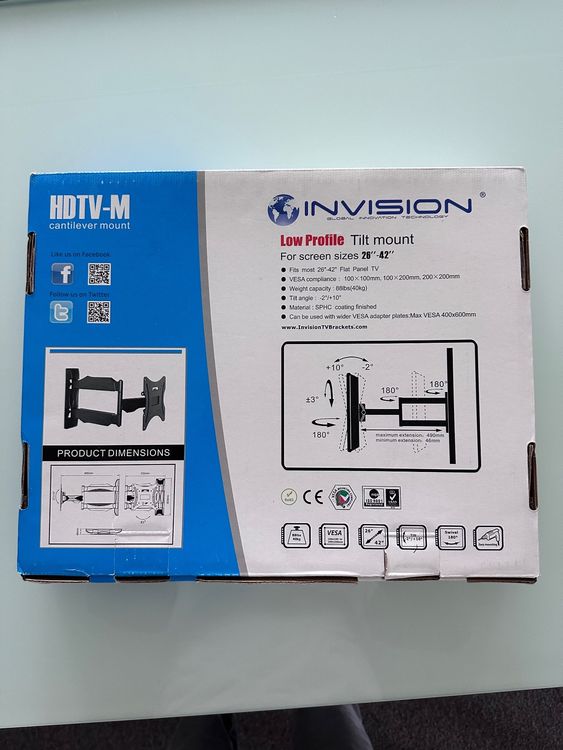 NEU: TV Wandhalterung 28 - 42 Zoll, bis 40kg (Neu und originalverpackt) in Zürich für CHF 1 ...