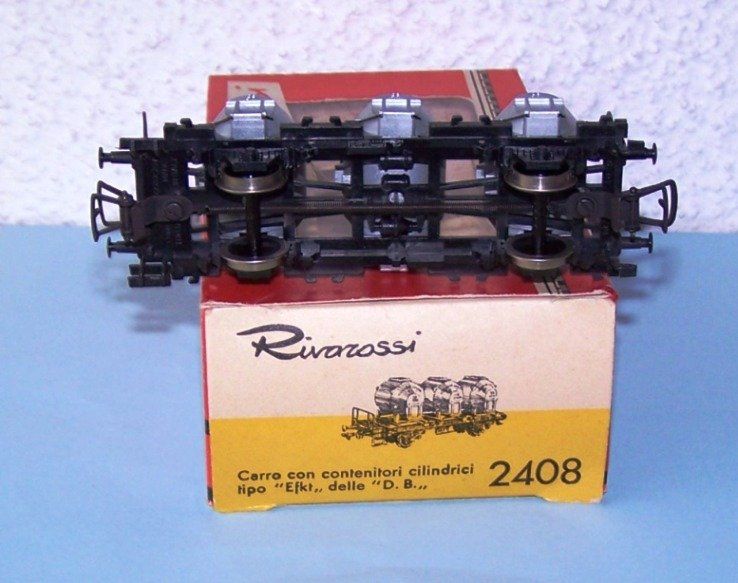 Rivarossi-Trix H0 2408 Tragwagen mit Efkt Behältern DB, 1962 (Neu und ...