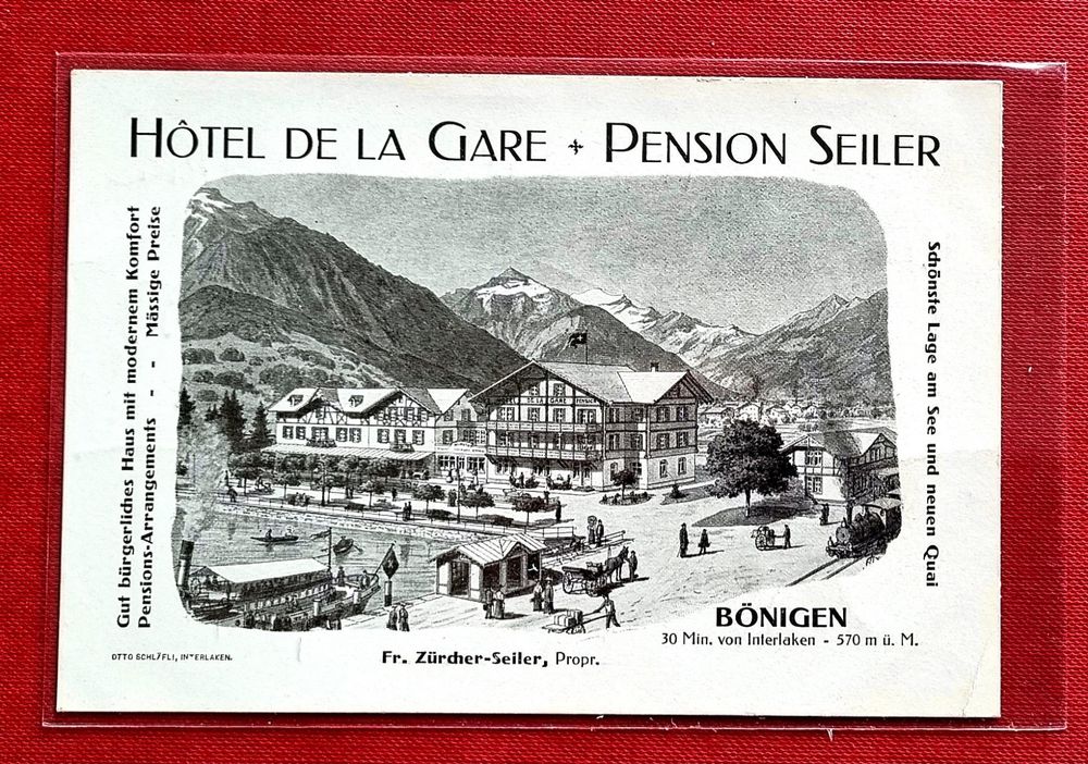 Bönigen Hotel De La Gare Bahnhof Dampfzug 1927 Kaufen Auf Ricardo