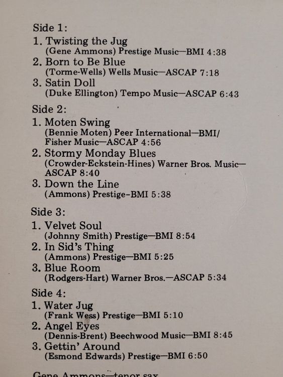 Gene Ammons – The Gene Ammons Story: Organ Combos Stereo (Gebraucht) in ...