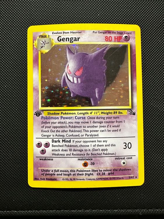 Pokémon 1st Edition Fossil Gengar Holo 5/62 Light Play | Kaufen auf Ricardo