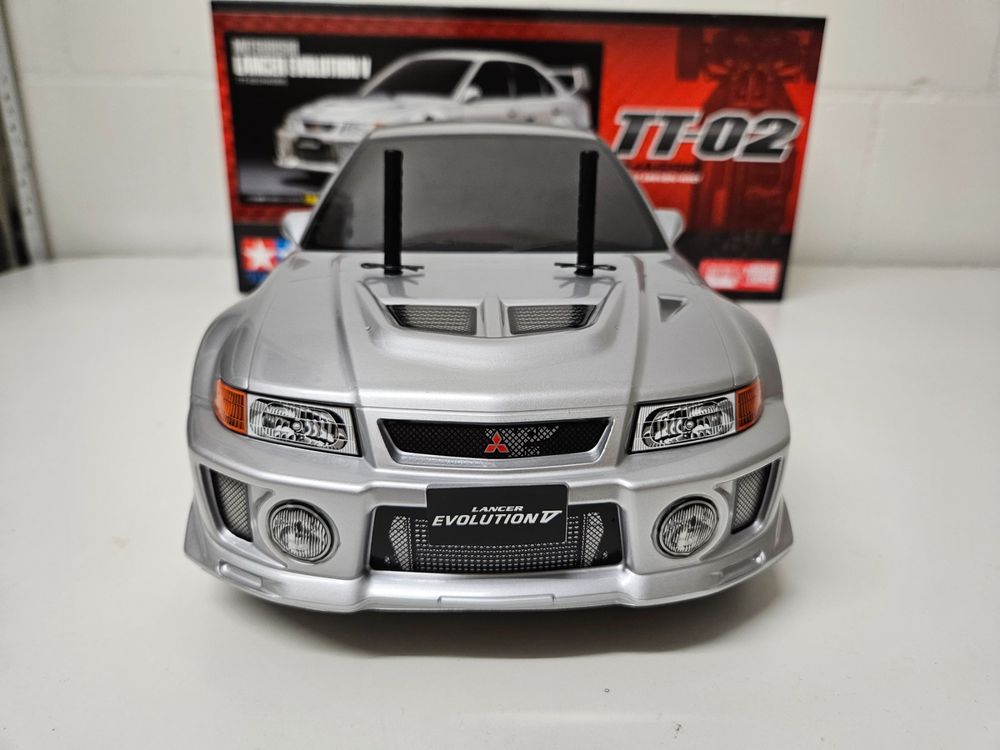 Tamiya Mitsubishi Lancer EVO V TT-02 58713 (Neu (gemäss Beschreibung ...