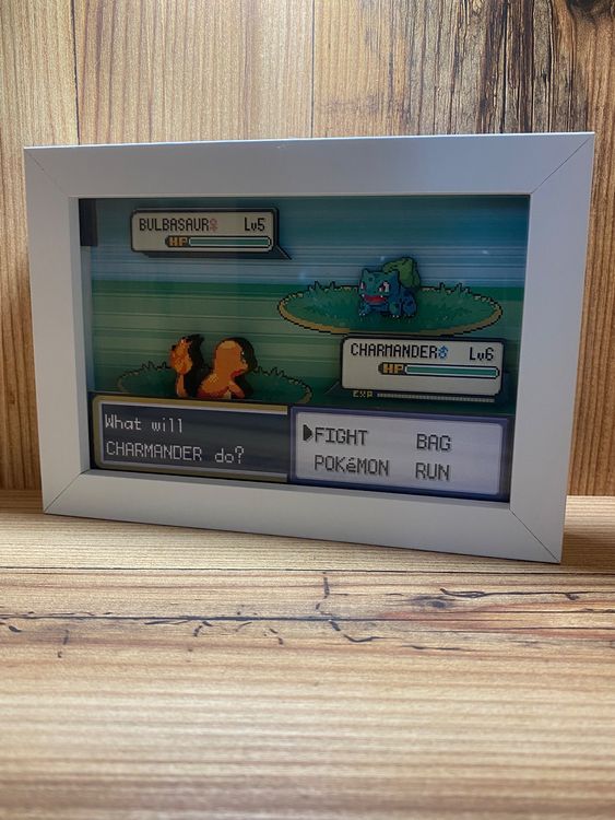 Pokemon 17x13 cm charmander vs bulbasaur handmade | Kaufen auf Ricardo