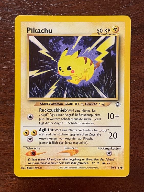 Pikachu 70/111, Neo Genesis 2000 Pokémon Karte DE (Gebraucht) in ...