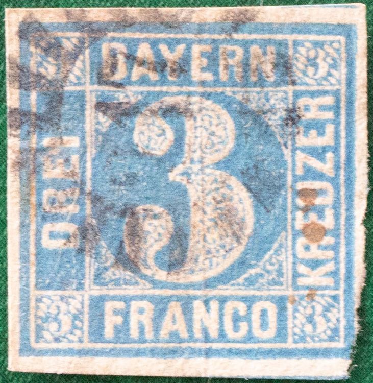 Bayern Briefmarke 3 Kreuzer Franco (Gebraucht) in Chiasso für CHF 5 ...