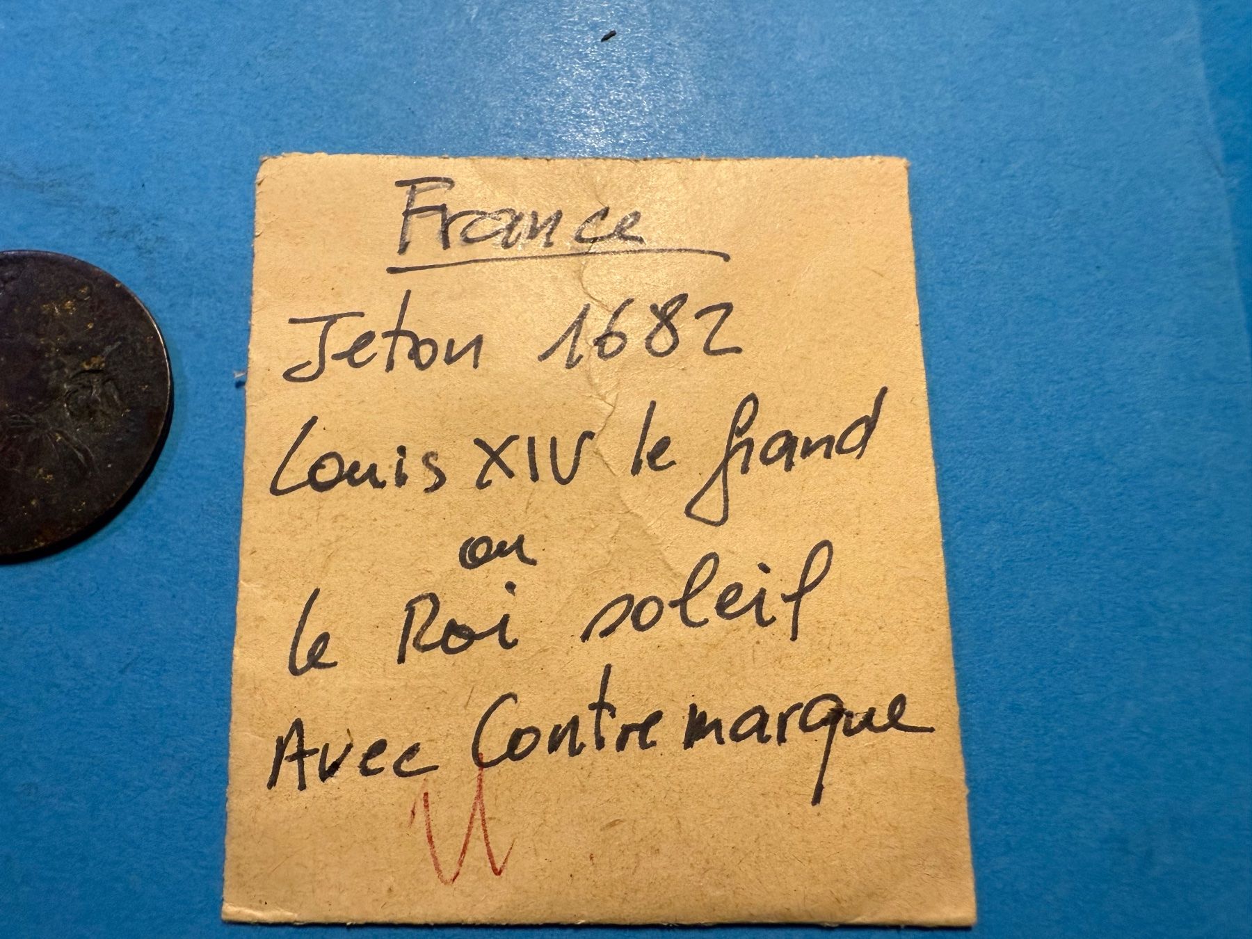 FRANCE : JETON 1682 - Louis le Grand avec contre marque (D'occasion) à ...
