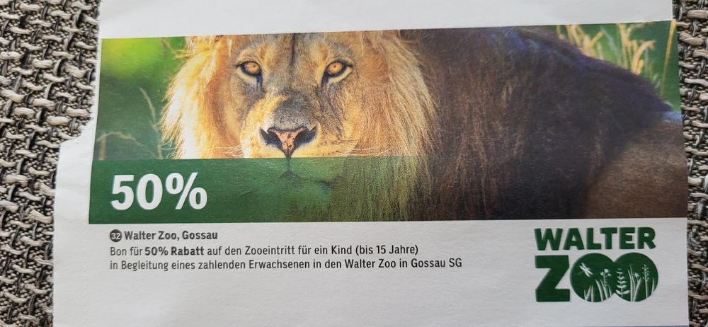 50% Rabattbon Walter Zoo Gossau | Kaufen auf Ricardo