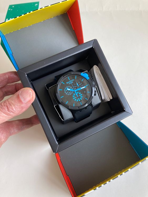 SWATCH BIG BOLD CHRONO CHECKPOINT BLUE mit Datum, Fullest (Neu (gemäss ...