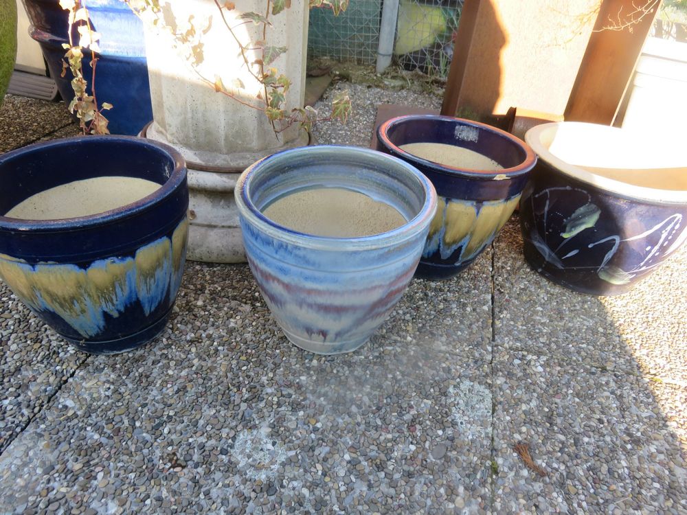 Glasur 🤩Muster Ton-Töpfe 4 Stk.Garten Balkon (Gebraucht) in Schötz für ...
