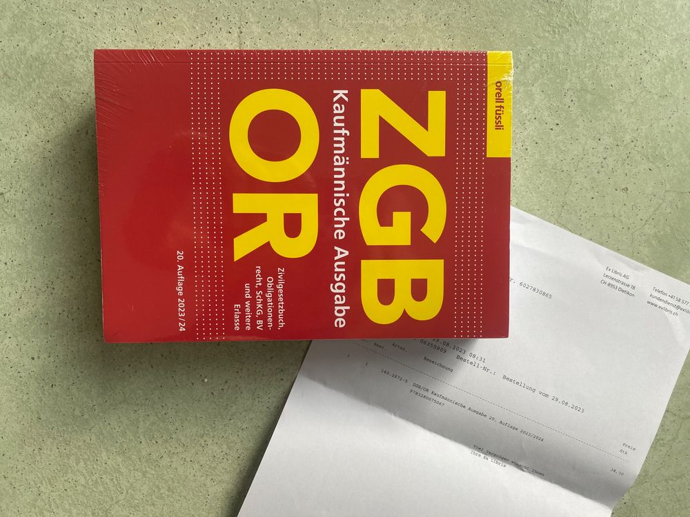 ZGB OR Kaufmännische Ausgabe 2023/24 ORGINALVERPACKT (Neu und ...