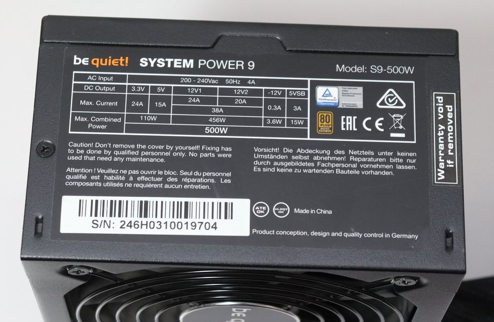BeQuiet System Power 9 500W ATX PC Netzteil 80Plus Bronze (Gebraucht) in Frick für CHF 30 – mit ...