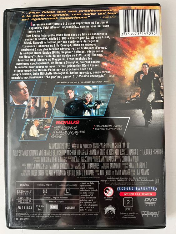 Mission Impossible 3 (2006) DVD 📀 - Tom Cruise (FR/EN) (Neu (gemäss Beschreibung)) in Sierre für ...