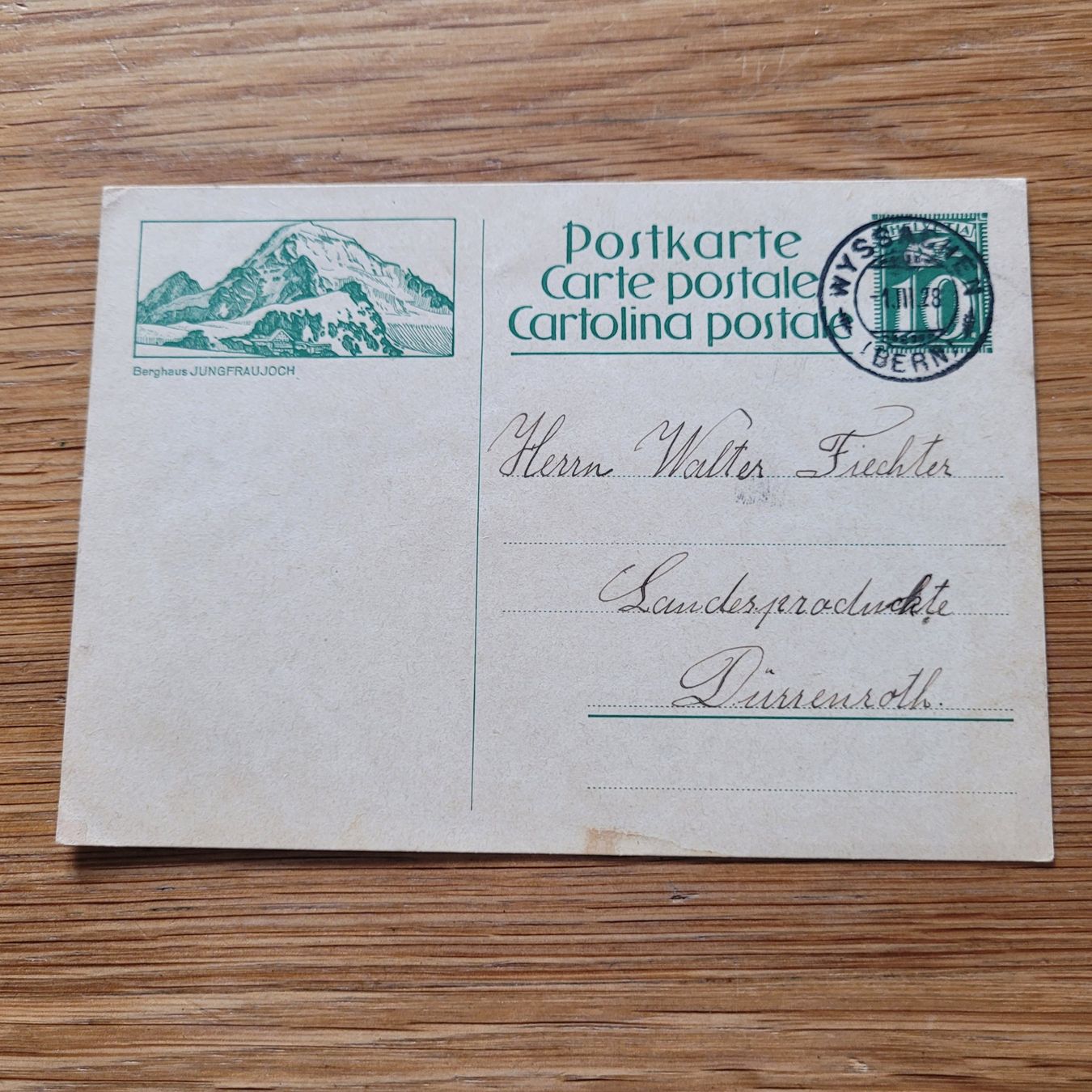 GS Post Karte Berghaus Dürrenroth 1928 Wyssachen (Gebraucht) in Biel ...