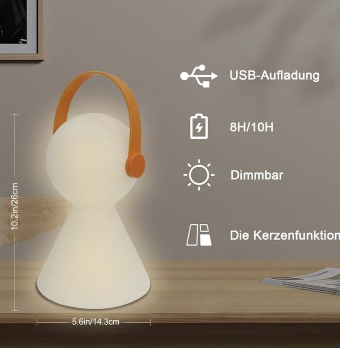 Cute LED Night Light Lamp, Portable, Dimmable, USB Rechargea (Neu und ...