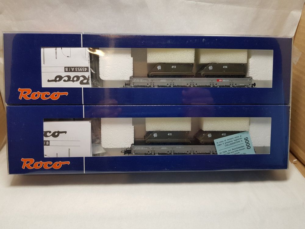 Roco 45953 H0 Rungenwagen SBB mit 4 M113 | Acheter sur Ricardo