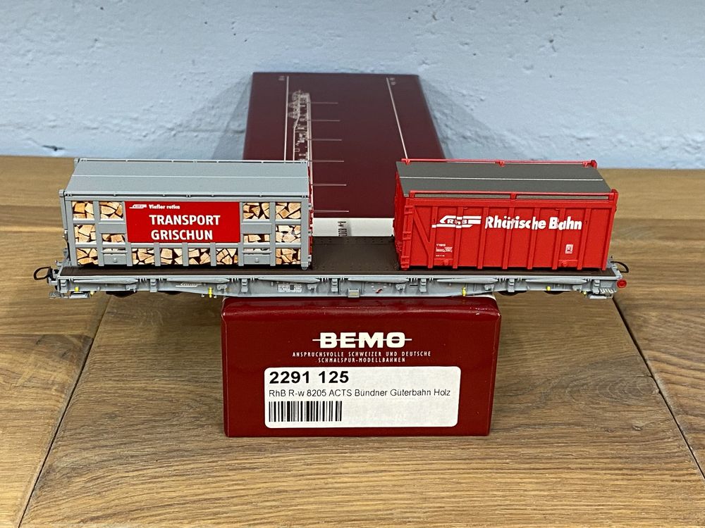 RhB Bemo 2291 125 R-w 8205 ACTS Bündner Güterbahn Holz (Neu (gemäss ...