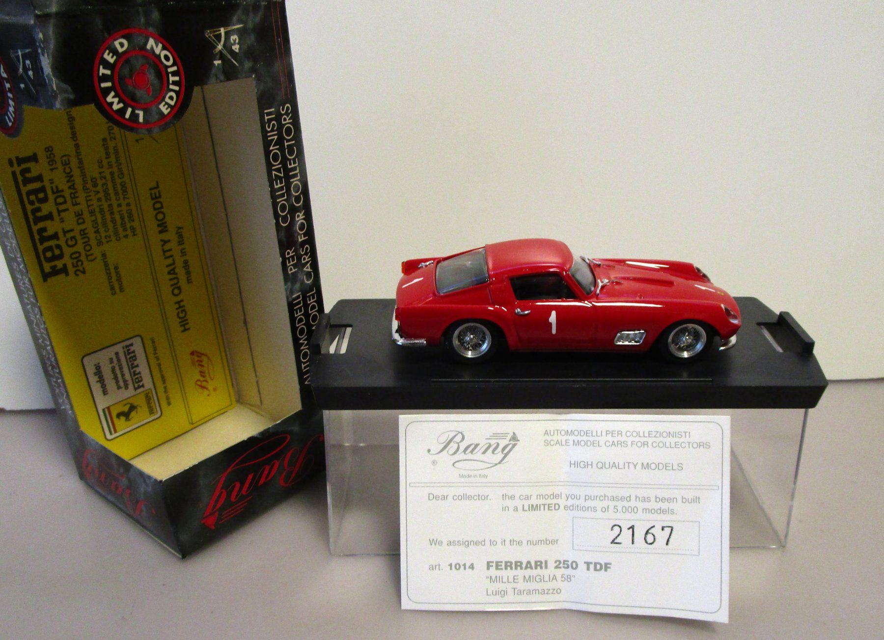 BANG FERRARI 250 TDF N°1MILLE MIGLIA 1958 - 1014 LIMITED É. (Neu und ...