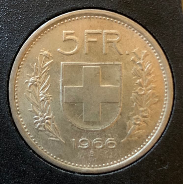 1966 Münze 5 Franken Silber (Gebraucht) in Eggersriet für CHF 8.2 – mit Lieferung auf Ricardo kaufen