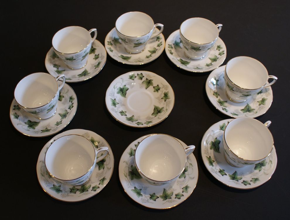 Mocca Tassen IVY, duchesse bone china Porzellan England Efeu | Kaufen ...