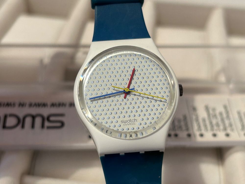 Swatch PING PONG BLUE GW105 neuve 1986 fonctionne complète (Neu (gemäss ...