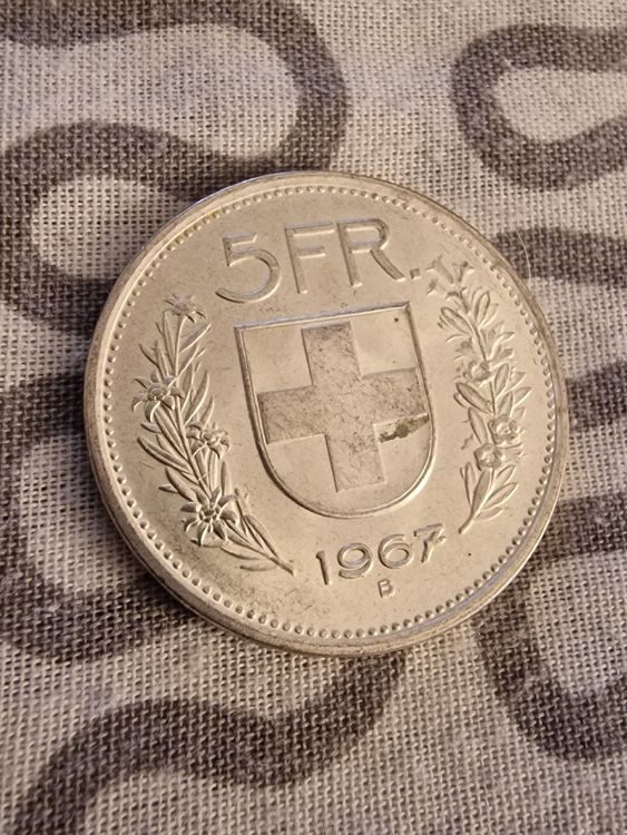 5Fr. Silbermünze, Zustand siehe Bilder, Jahrgang 1967 | Kaufen auf Ricardo
