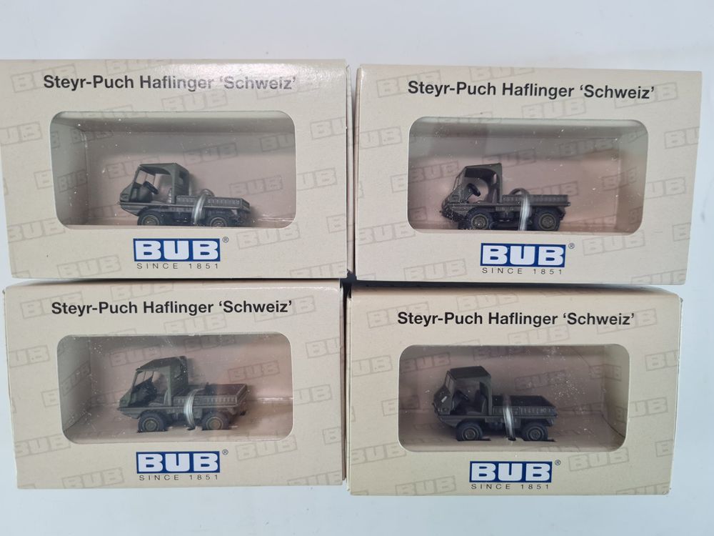 BUB Steyr-Puch Haflinger Schweiz 4er Set H0 1:87 (Neu (gemäss ...