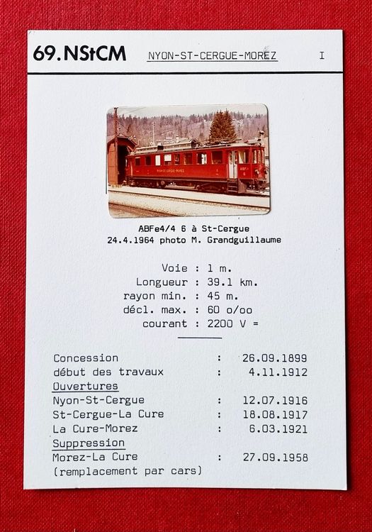 St-Cergue - Gare - Nyon-St-Cergue Morez - NStM Bahn | Kaufen auf Ricardo