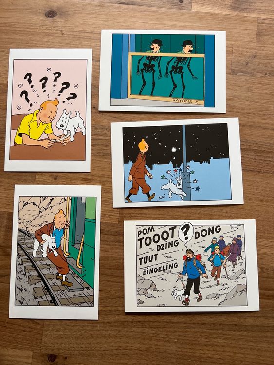 Tintin Tim der pfiffige Reporter und Struppi Postkarten (Gebraucht) in ...