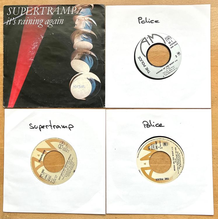4 x vinyles 45t Police/Supertramp (D'occasion) à Renan BE pour CHF 7 ...