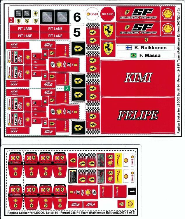 LEGO® 8144 Racers - Ferrari F1 Team: Raikkonen / Massa (Neu (gemäss ...