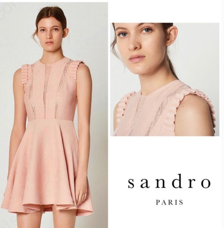 Sandro Inset Ruffle Peach Dress | Kaufen auf Ricardo