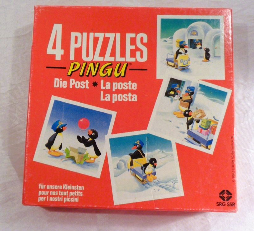 Pingu - 4 Puzzle - Die Post / Je 12 Teile / Komplett (Gebraucht) in ...