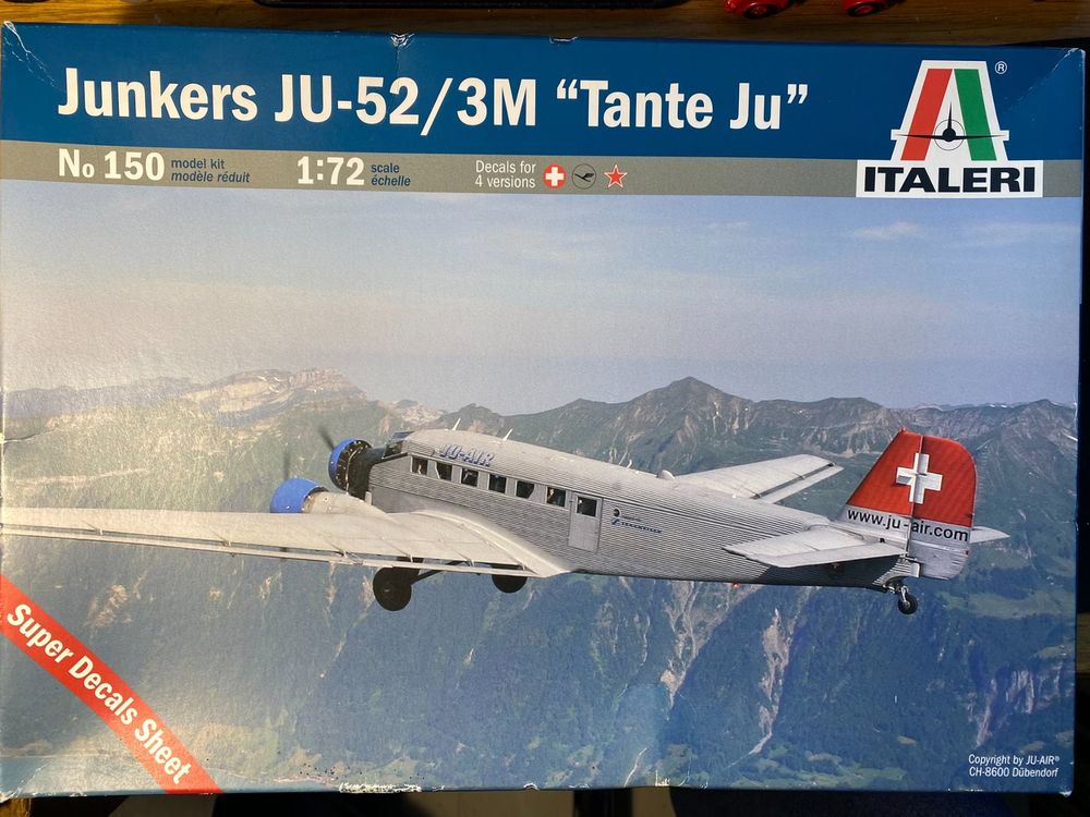 Italeri Junkers Ju-52 - Tante Ju 1:72 Flugzeug JU-AIR OVP (Neu und originalverpackt) in Spiez ...