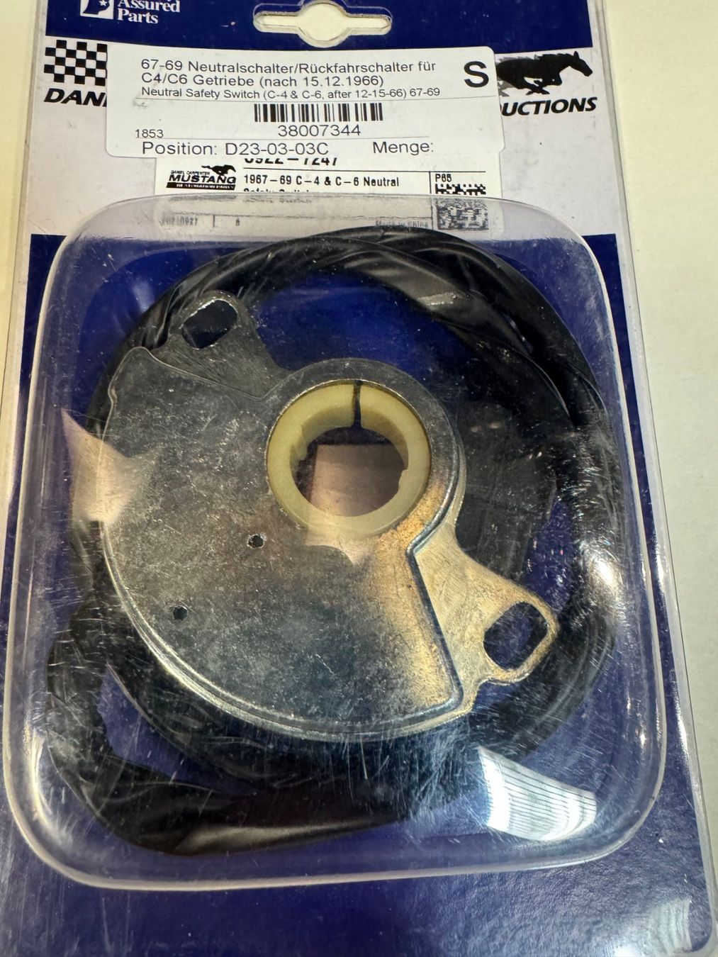 NEUF MUSTANG 67-69 C4 ou C6 neutral safety switch (Neuf avec emballage ...