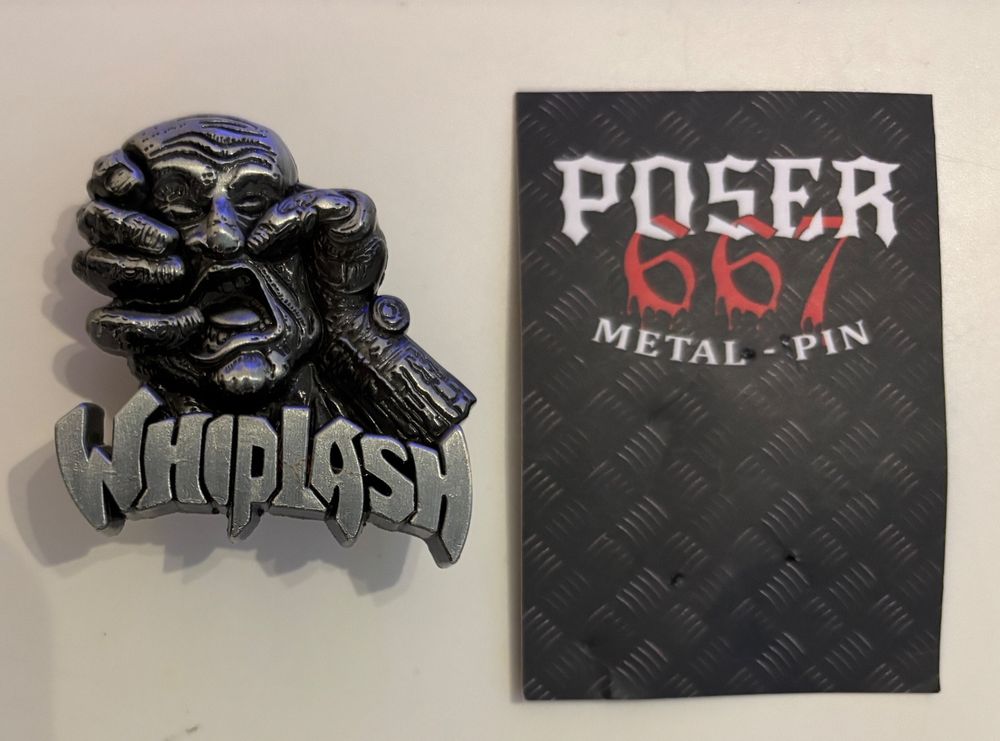 WHIPLASH - Metall Pin Anstecker thrash metal heavy metal (Neu (gemäss Beschreibung)) in Egg b ...
