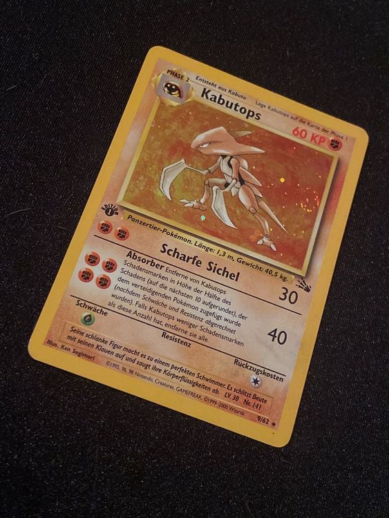Kabutops Holo 1. Edition 9/62 fossil (Gebraucht) in Uster für CHF 55 – mit Lieferung auf Ricardo ...