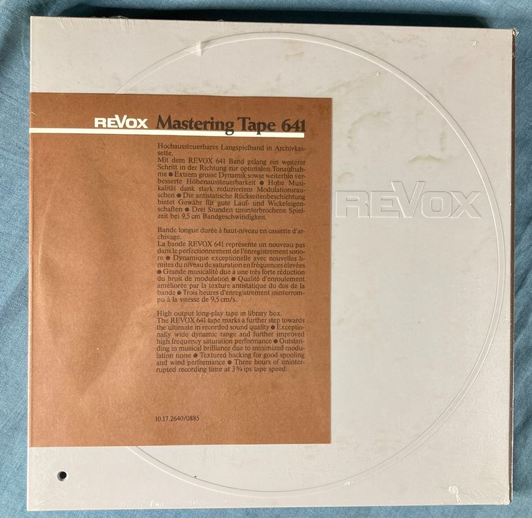 Revox Mastering Tape 641 in OVP (Neu (gemäss Beschreibung)) in Aarberg ...
