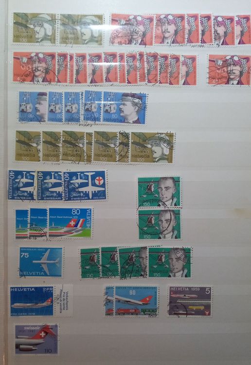 Lot de 53 timbres oblitérés, thème aviation (D'occasion) à Salavaux pour CHF 2 – avec livraison ...