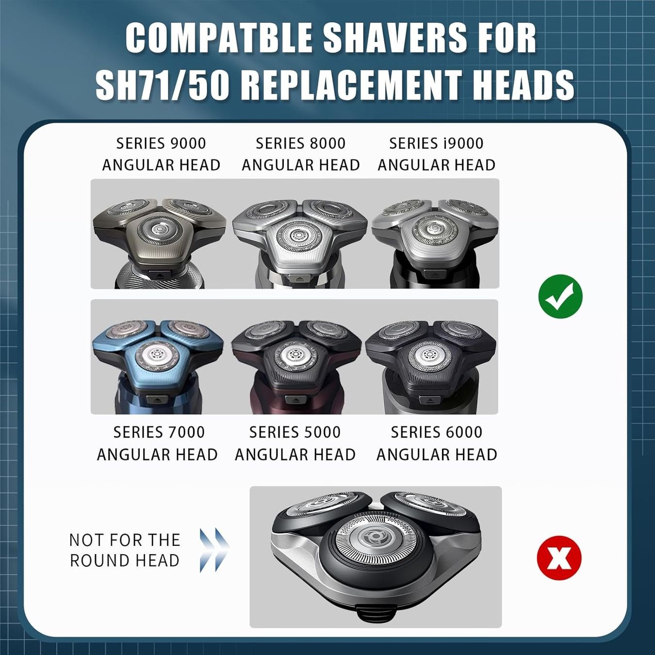 SH71/50 Scherkopf kompatibel mit Philips Series S5000 (Neu (gemäss ...